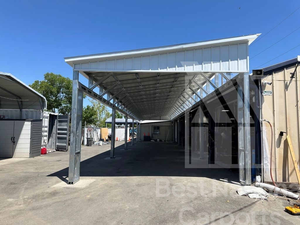 All vertical 14 Gauge Lean To 15x78.9x14/12 - Best National Carports