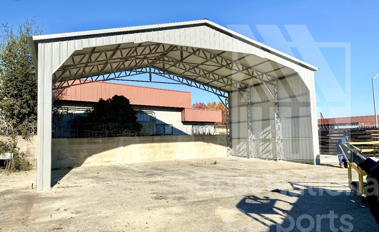 Wide Span 40'Wx25'Lx14'H - Best National Carports